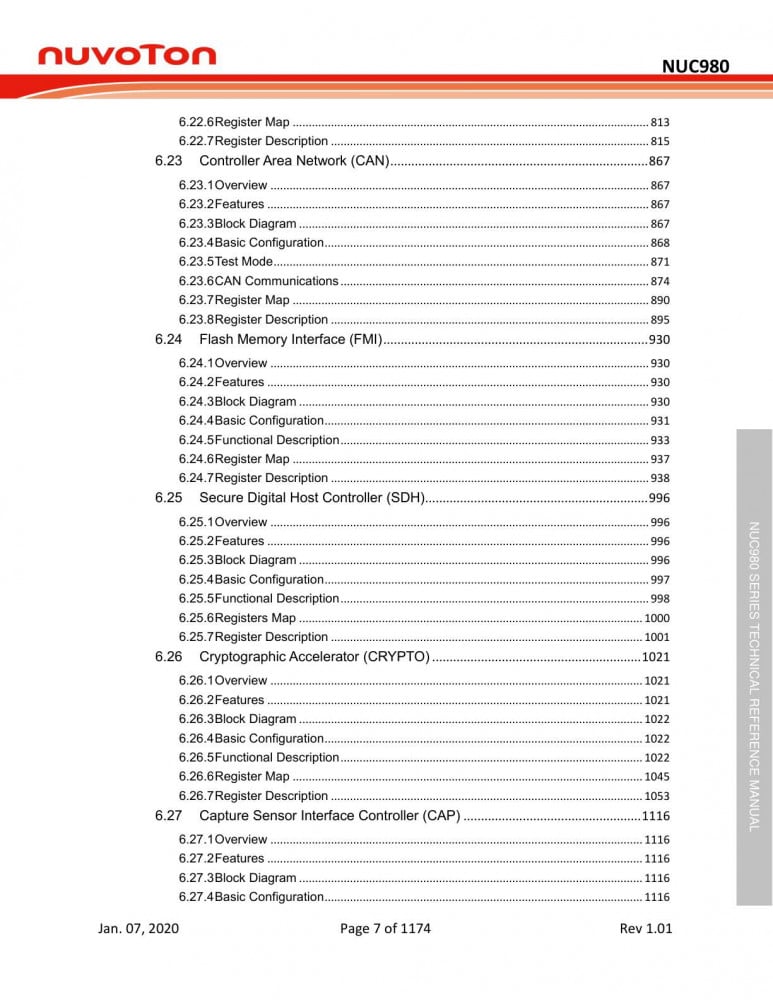 NUC980 technical manual page 7