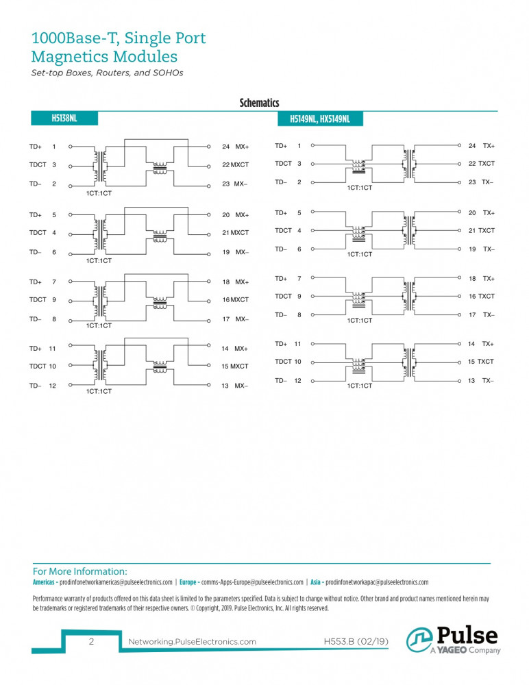 PULSE H5149NL technical document page 2