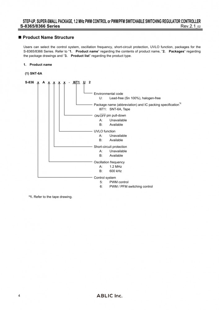 ABLIC S-8365/8366 datasheet page 4