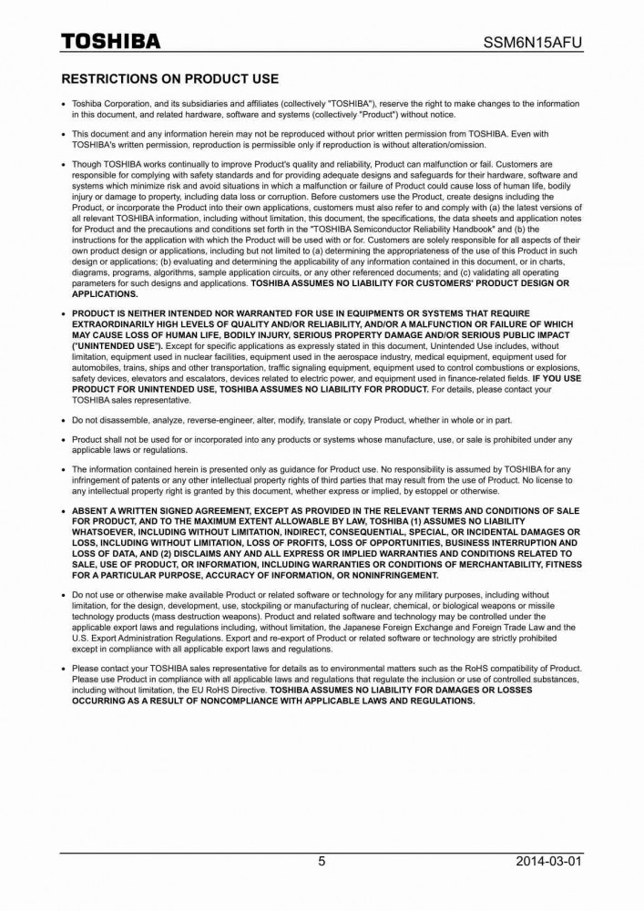 SSM6N15AFU,LF document page 5