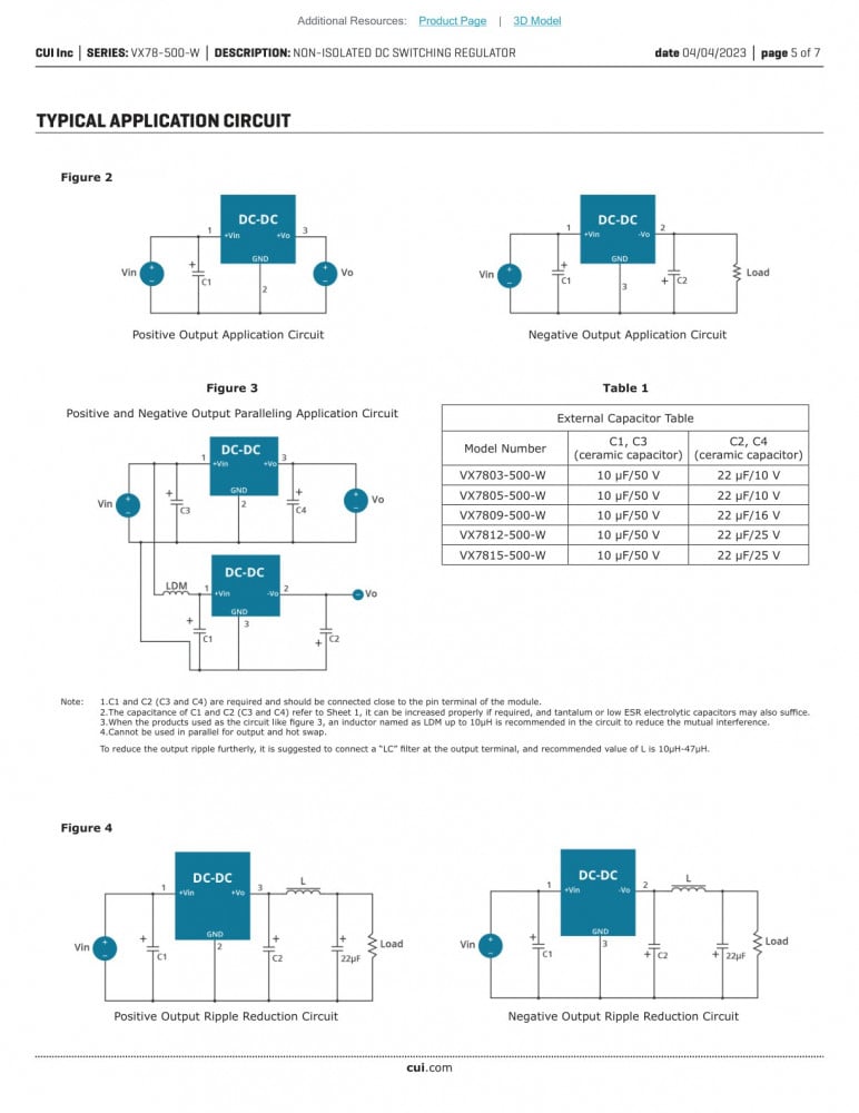 VX7815-500-W datasheet page 5