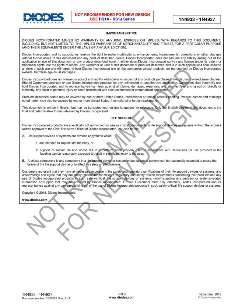 1N4934-T datasheet page 3