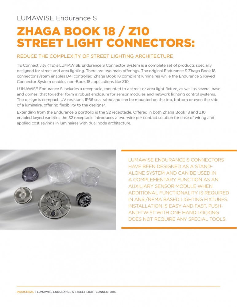 TE Connectivity LUMAWISE Endurance S2 documentation page 1