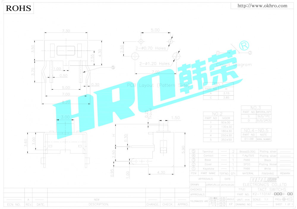 K2-1101AT-A3SW-01 technical drawing