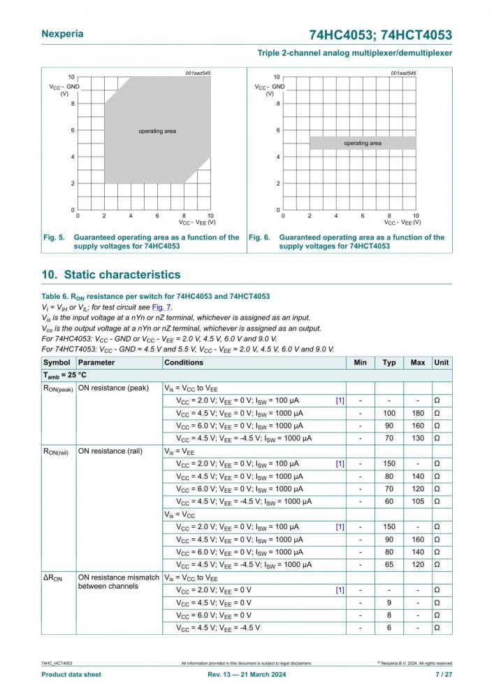 74HC4053 datasheet page 7