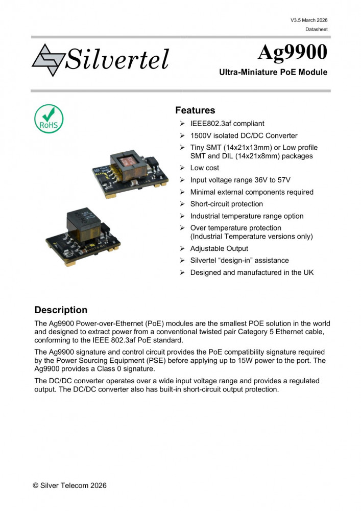 Ag9900 datasheet page 1