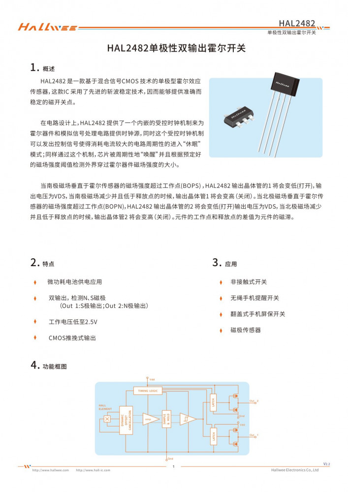 HAL2482 technical document page 1