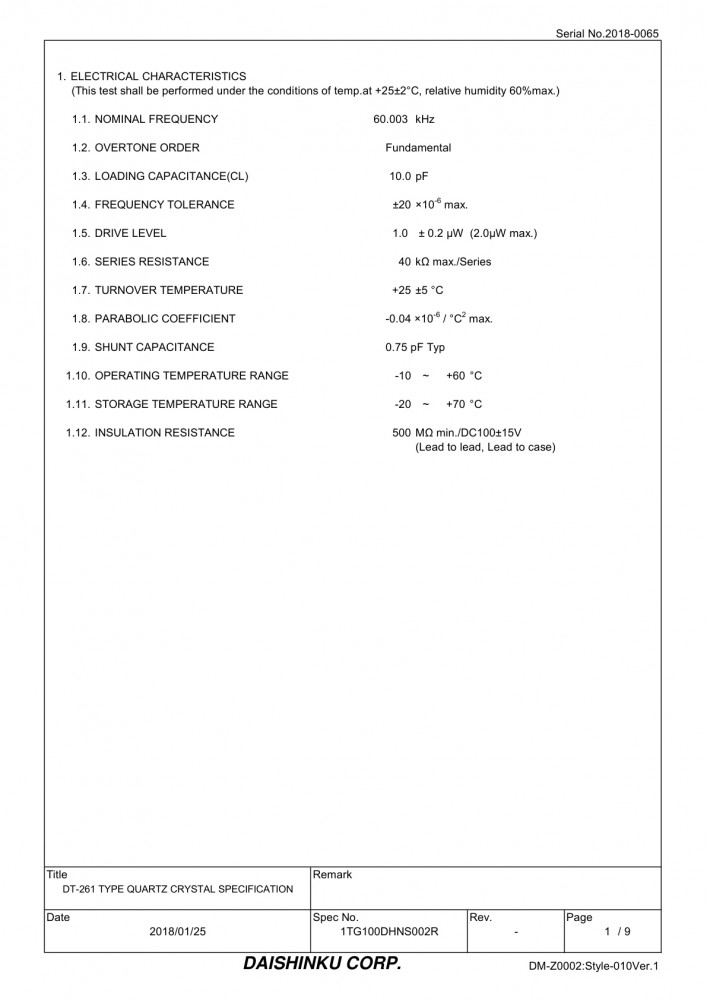 KDS 1TG100DHNS002R specification page 2