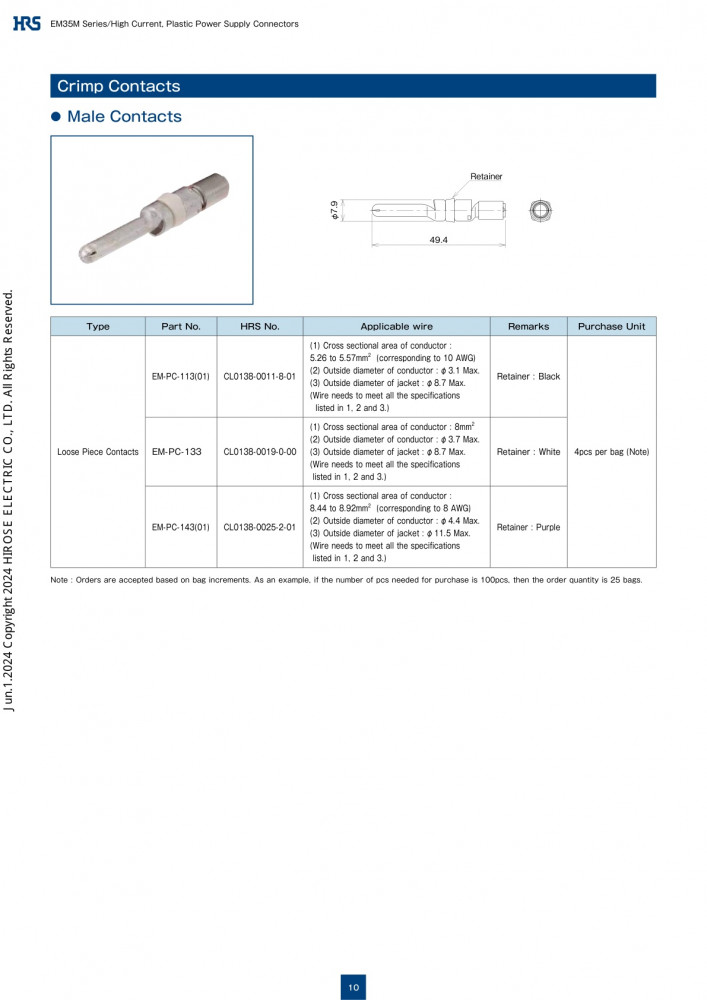 HRS EM35M datasheet page 10