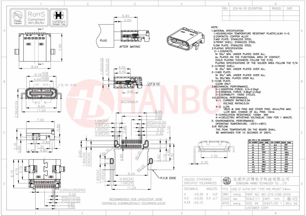 MC-210-C08-EP24 technical drawing page 1