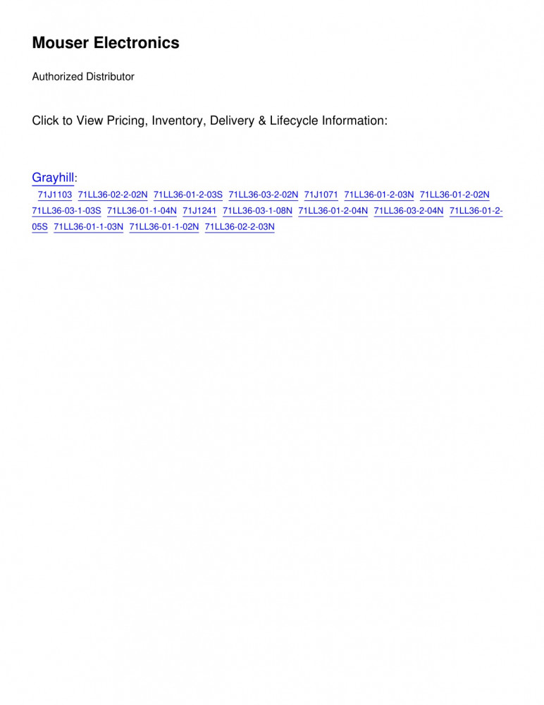 Grayhill Series 71 technical document page 3