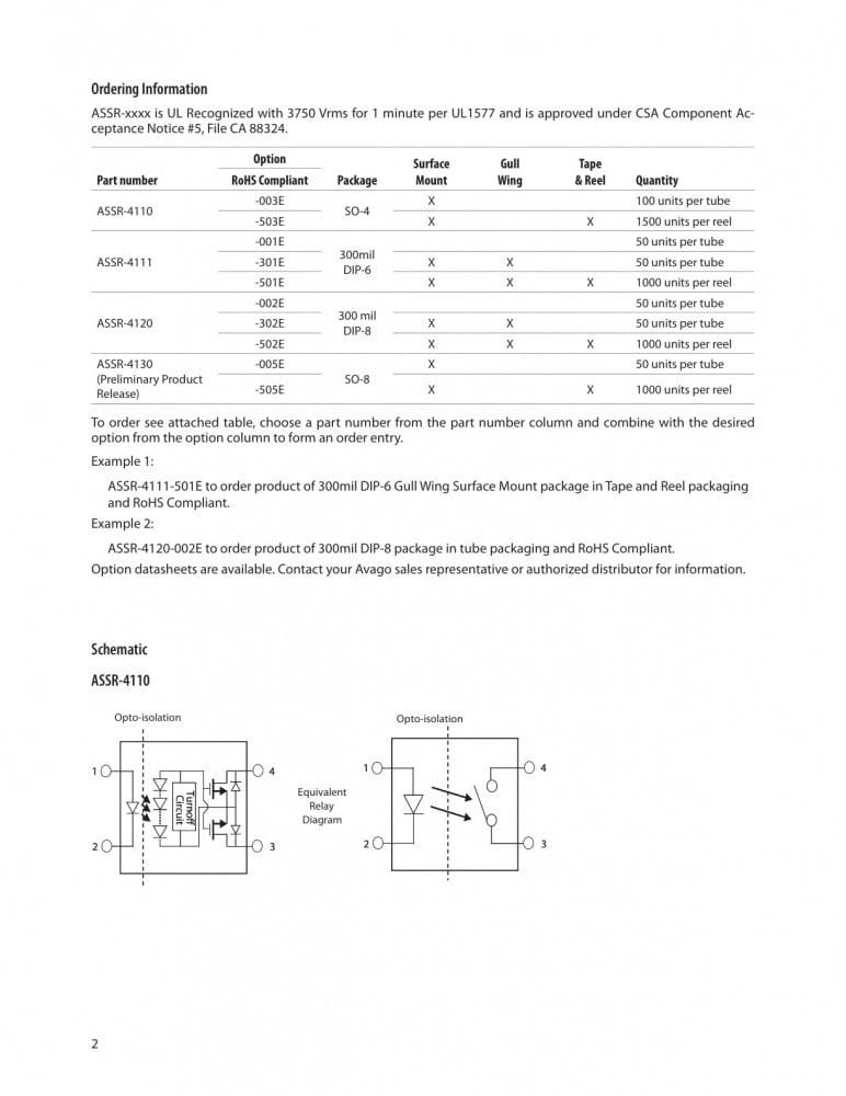 ASSR-4120-302E datasheet page 2