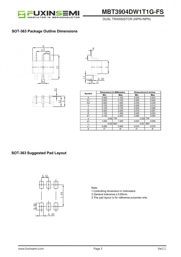 MBT3904DW1T1G-FS datasheet page 3
