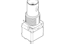 BNC Jack, Right-Angle, Bulkhead Receptacle, PCB, Die Cast Body, Nickel (Ni) Plated, Housing Height 12.70mm, with Jam Nut and Washer, Tray, 75 Ohms