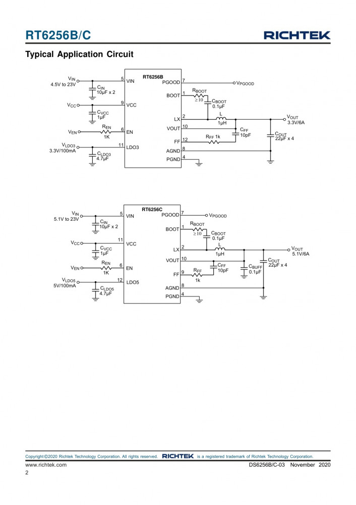 RT6256BGQUF datasheet page 2