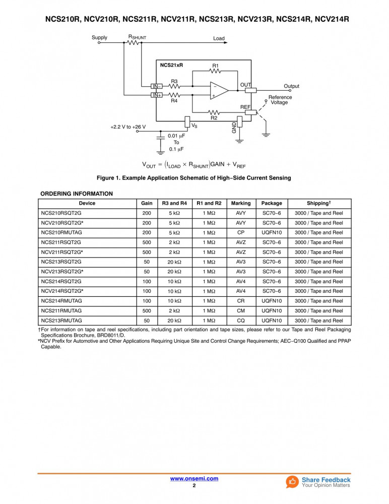 NCS210R datasheet page 2