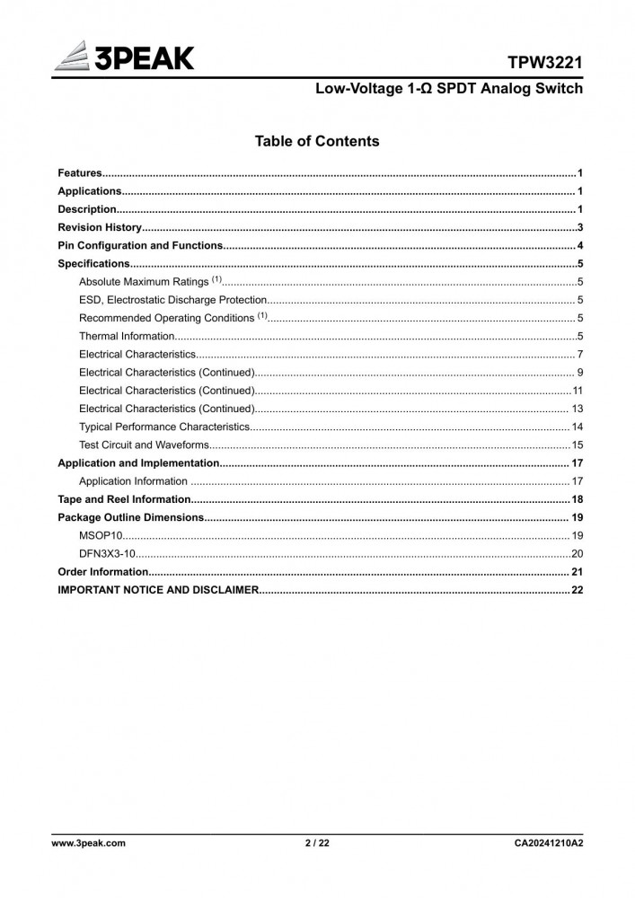 TPW3221 datasheet page 2