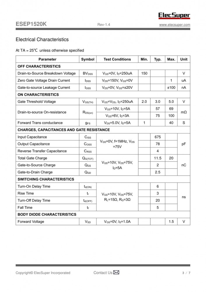 ESEP1520K datasheet page 3