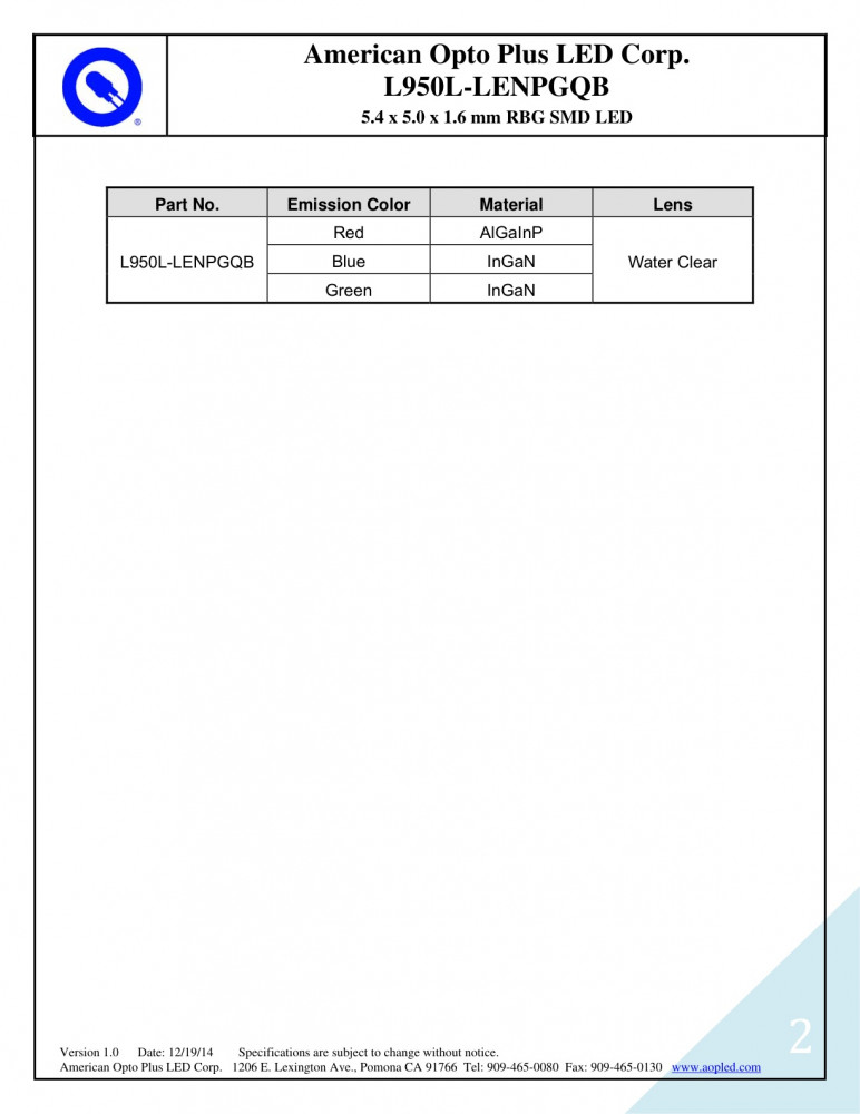 L950L-LENPGQB datasheet page 2