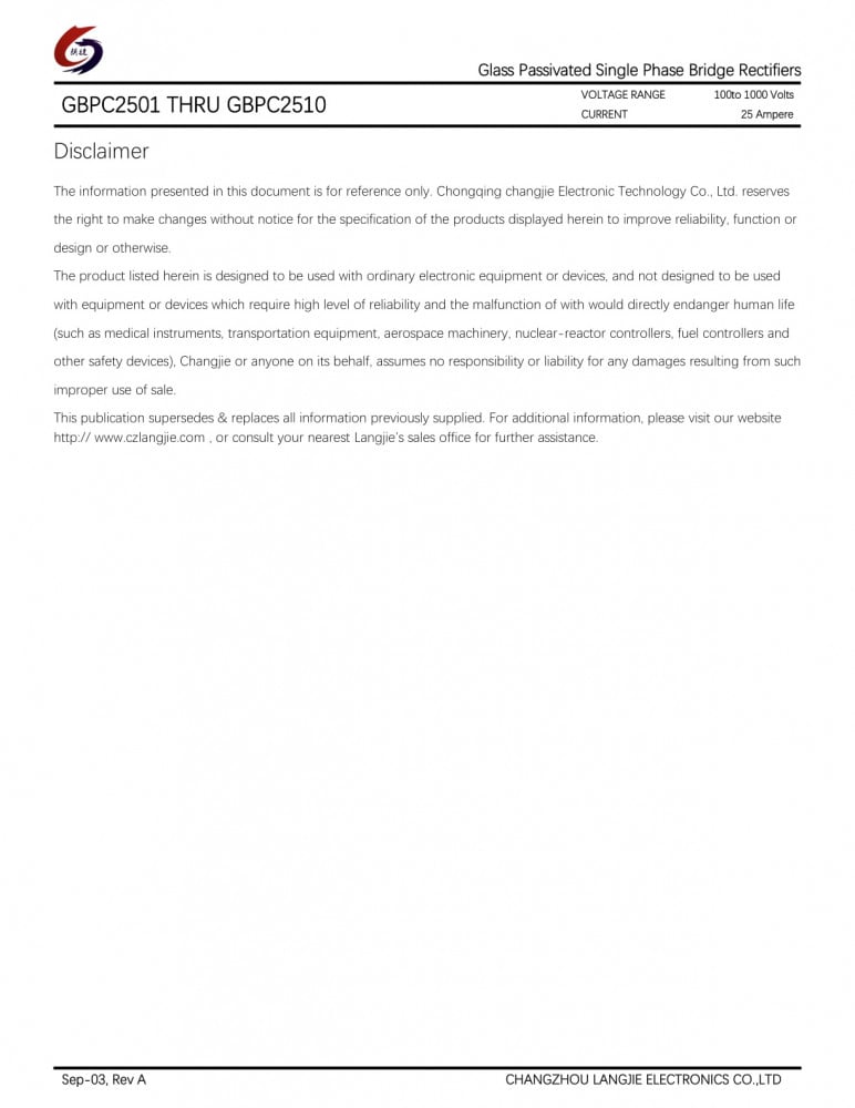 GBPC2510 datasheet page 3