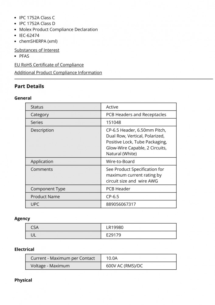 CP 6.5 mm connector specification page 2