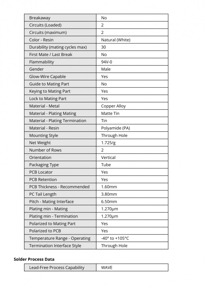 CP 6.5 mm connector specification page 3