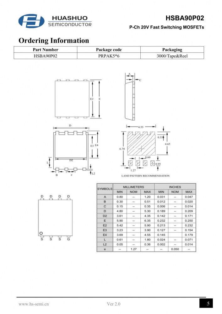 HSBA90P02 technical document page 5