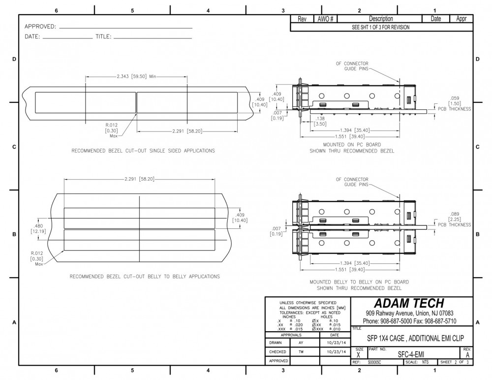 ADAM TECH SFC-4-EMI recommended PCB configuration, sheet 2