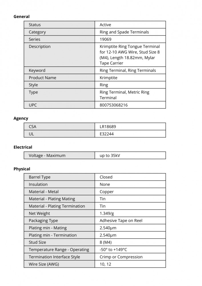 Product document image 2 for MOLEX 190690235