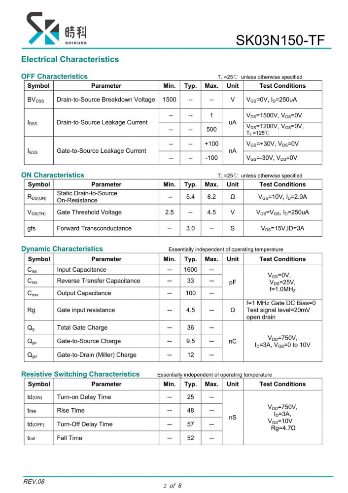 SK03N150-TF datasheet page 2