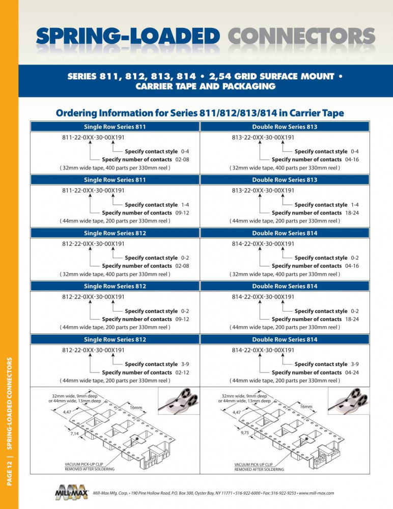 Mill-Max spring-loaded connector documentation page 6