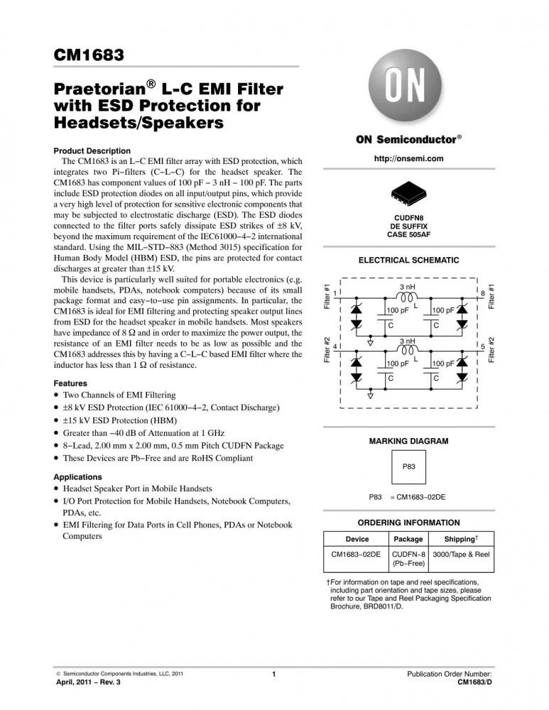 CM1683 datasheet page 2