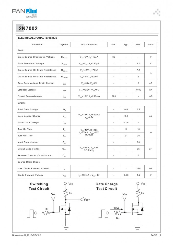 2N7002 datasheet page 2