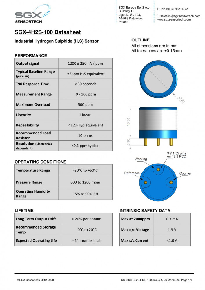 SGX-4H2S-100 datasheet page 1