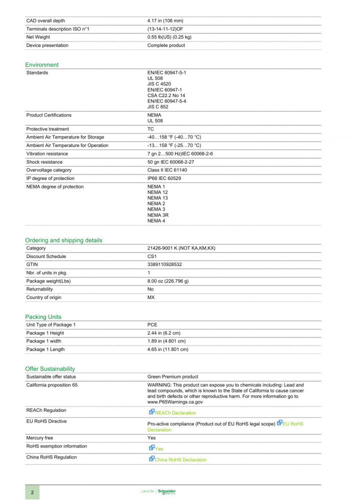 9001K3L7RH13 technical document page 2