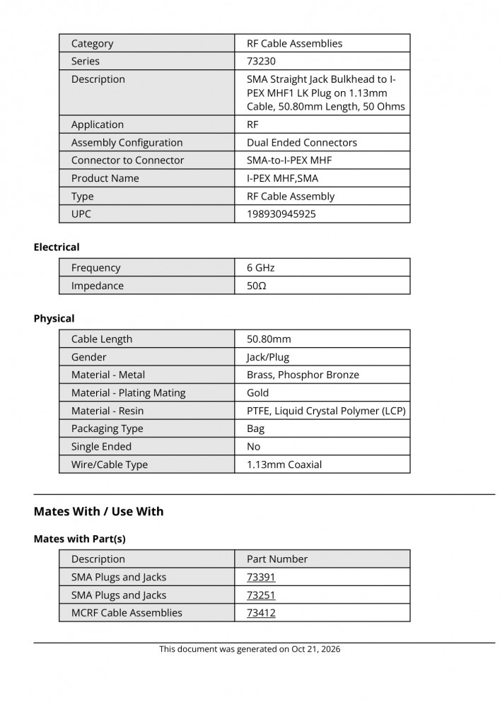 Product document image 2 for MOLEX 732306235
