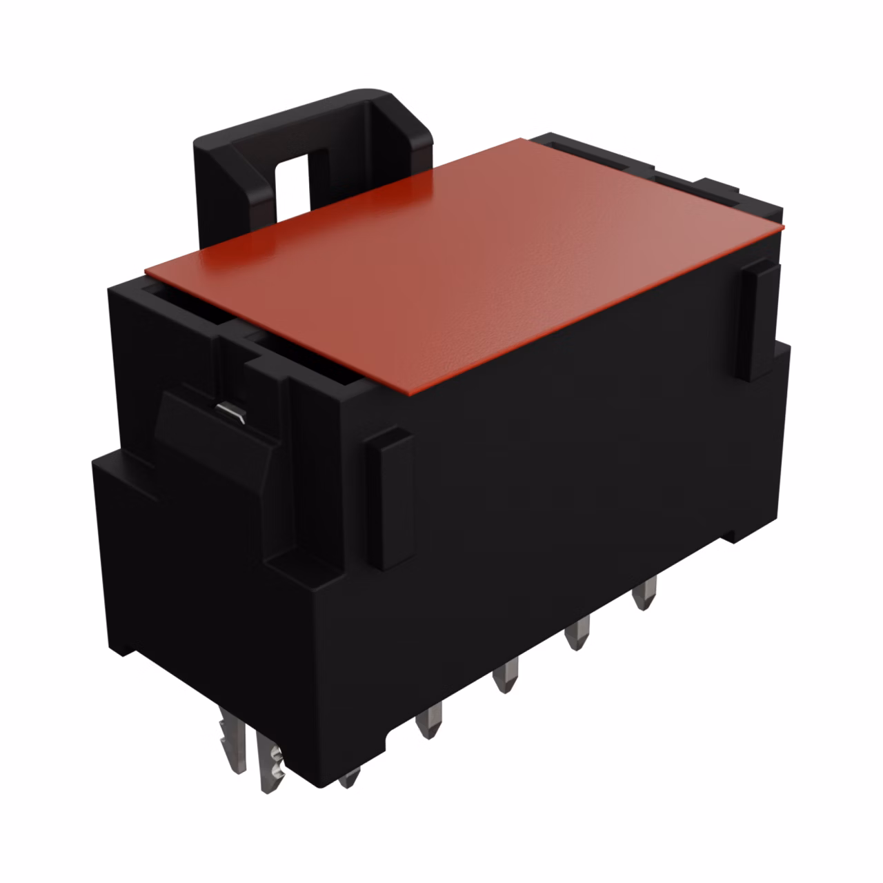 Ultra-Fit Vertical Header, 3.50mm Pitch, Dual Row, 8 Circuits, with Kinked Pins, Tin (Sn) Plating, Black, Glow-Wire Capable, Embossed Tape on Reel, with Pick-and-Place Tape