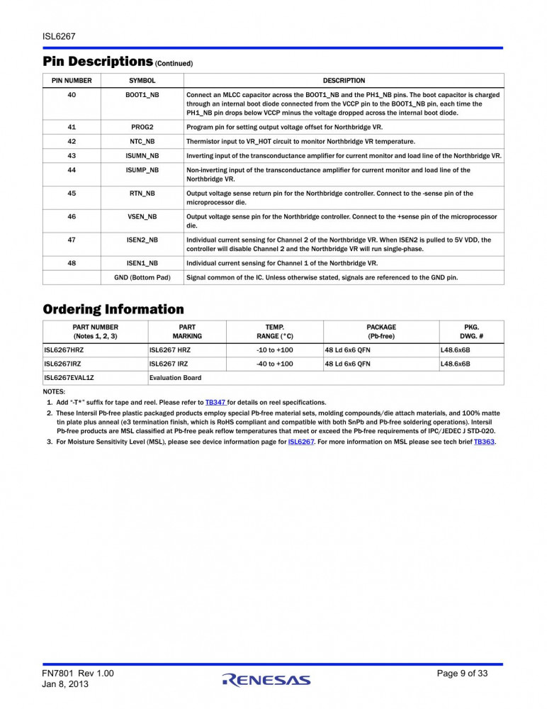 ISL6267 technical document page 9