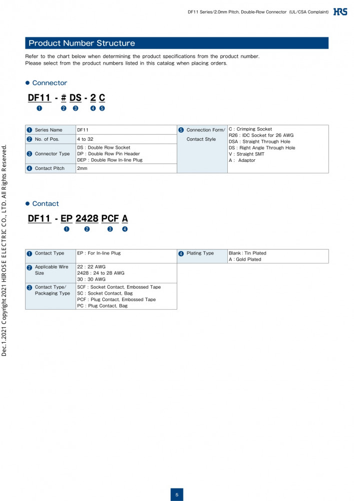 DF11 series technical document page 5