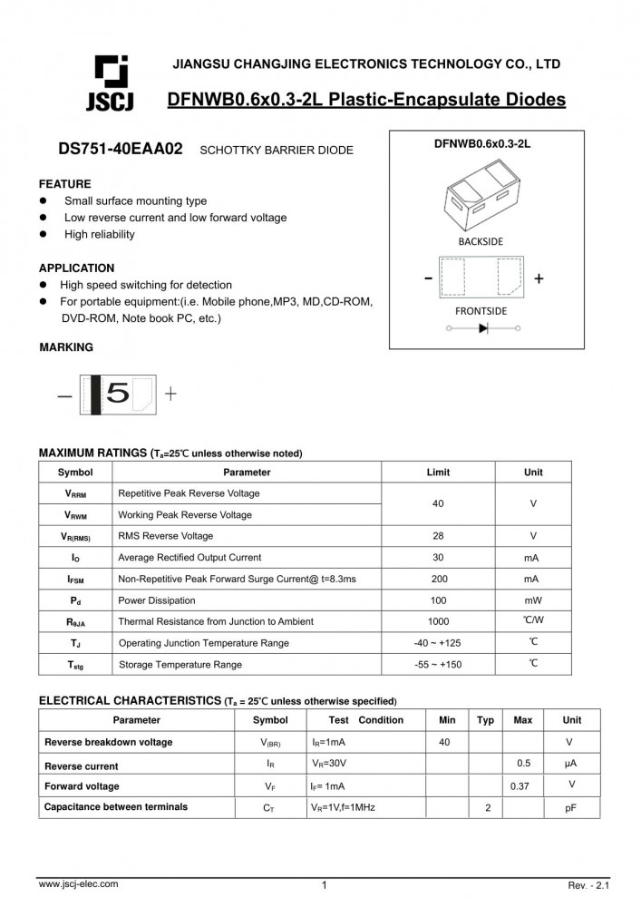 DS751-40EAA02 datasheet page 1
