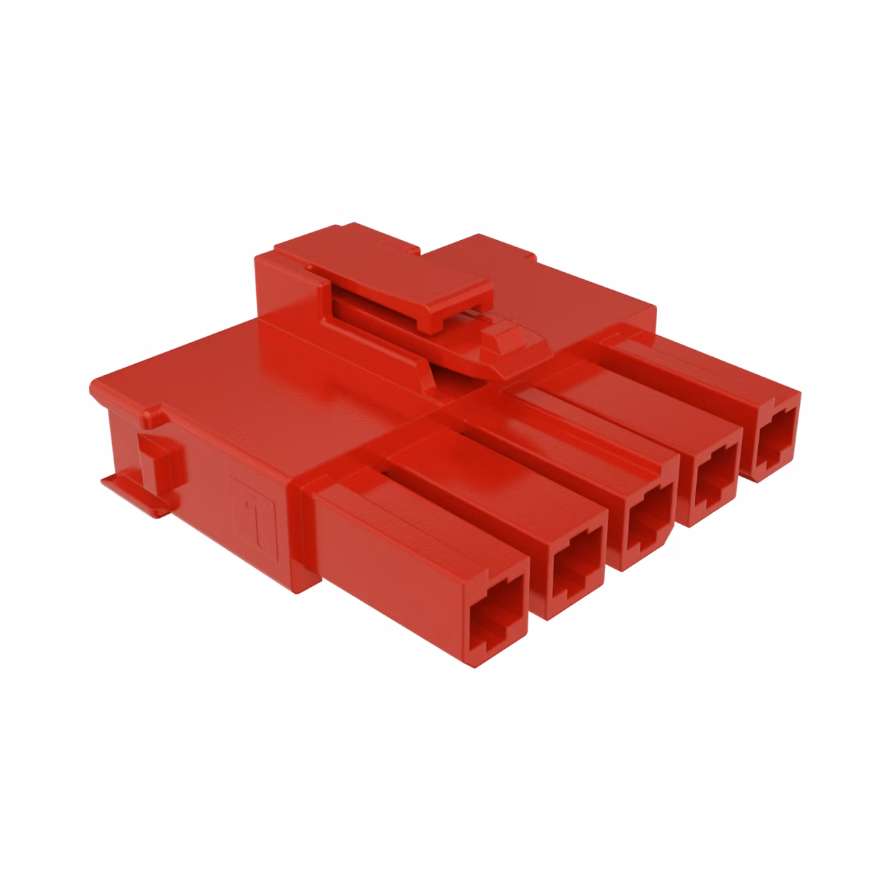 Mega-Fit ColorLock Tangless TPA-Capable Receptacle Housing, Single Row, 5 Circuit, UL 94V-0, Glow-Wire Capable, Red for sale