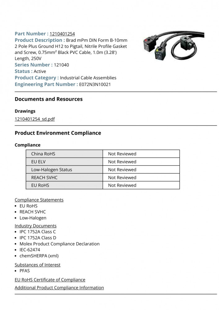 MOLEX SD-121040-002 drawing page 1