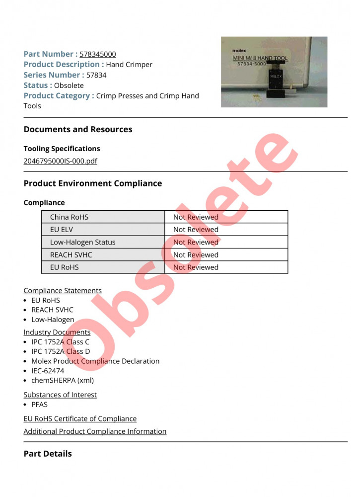 Tooling document visual reference, page 1