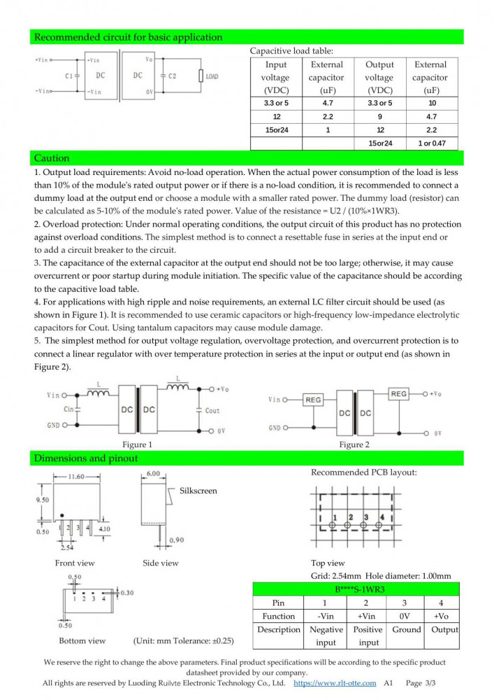 B2412S-1WR3 datasheet page 3