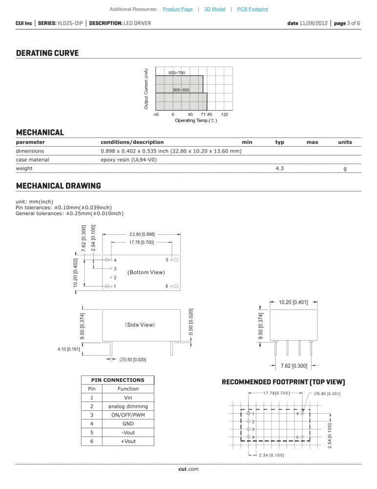 VLD25-350-DIP datasheet page 3