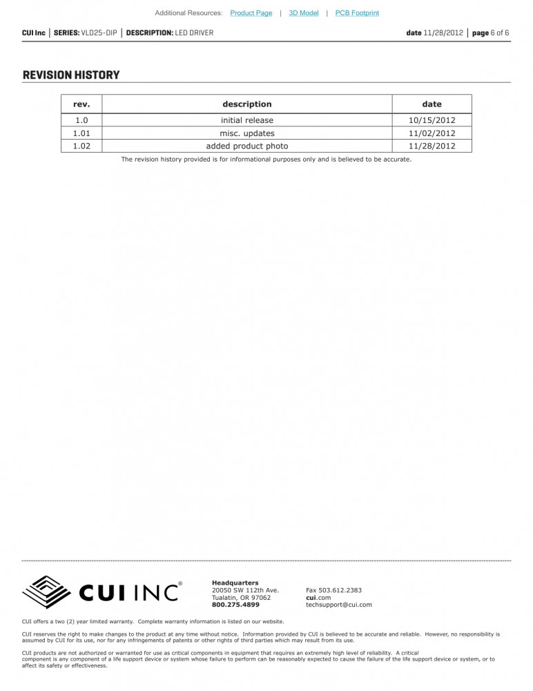 VLD25-350-DIP datasheet page 6