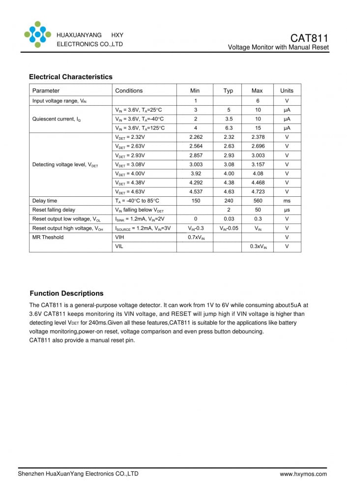 CAT811 datasheet page 3