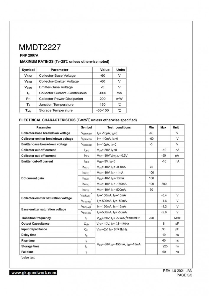 GOODWORK MMDT2227 datasheet page 3