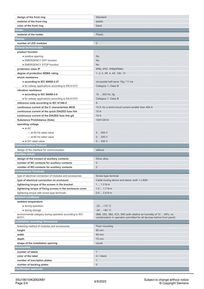 3SU18010AQ002AB1 technical document page 2