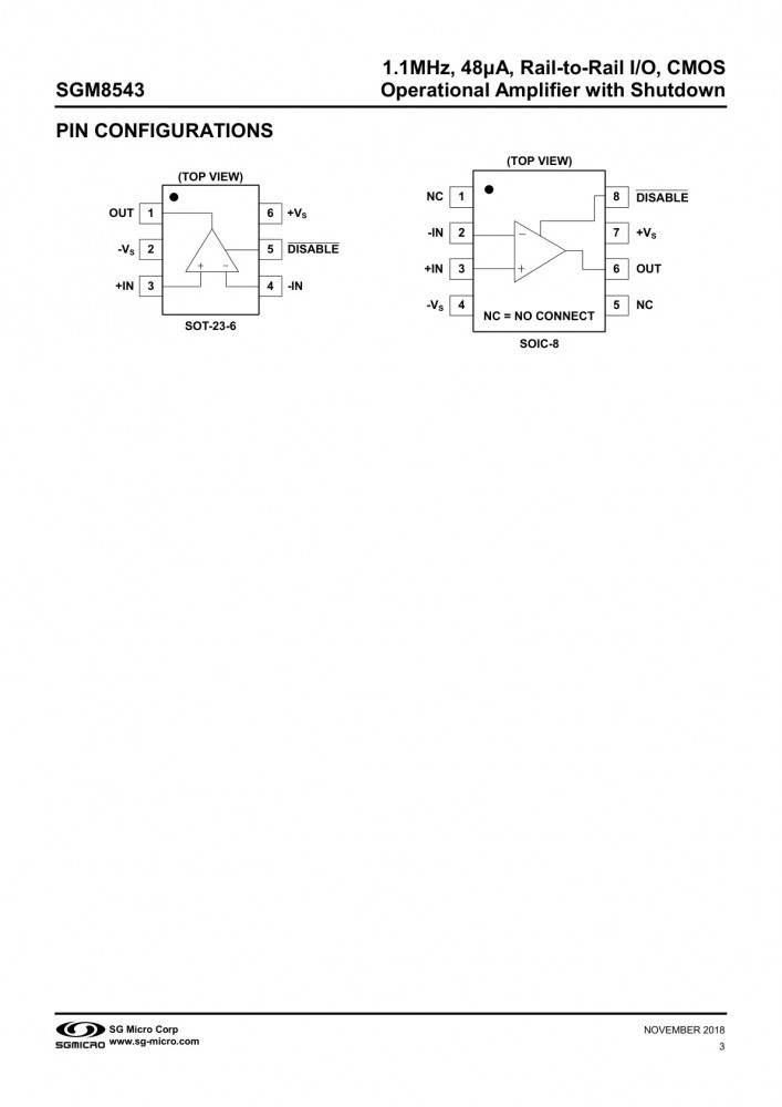 SGM8543 datasheet page 3